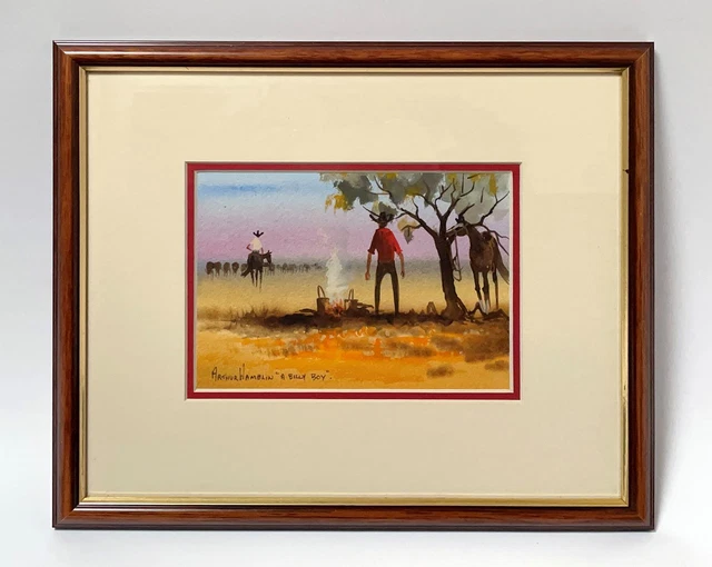 ARTHUR HAMBLIN ORIGINAL Watercolour Painting Australian Outback ...