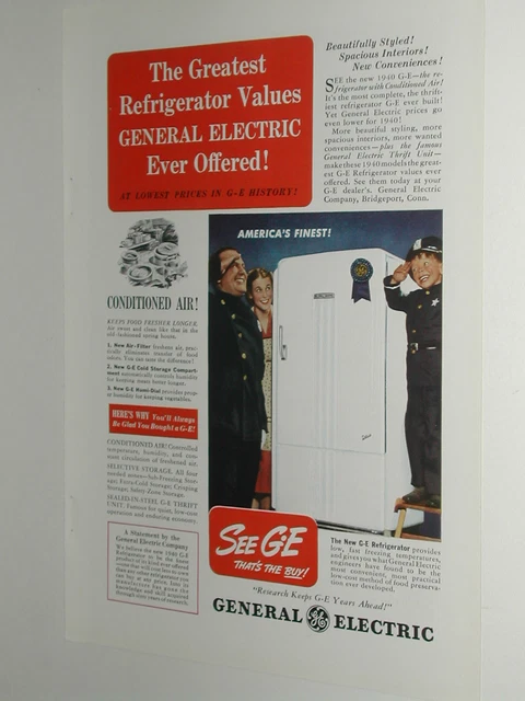 1940 GE REFRIGERATOR advertisement, General Electric fridge $11.49 ...