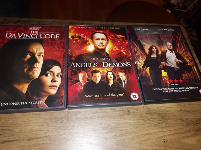 DA VINCI CODE angels and demons and inferno 3 tom hanks dvds uk dvd £9. ...