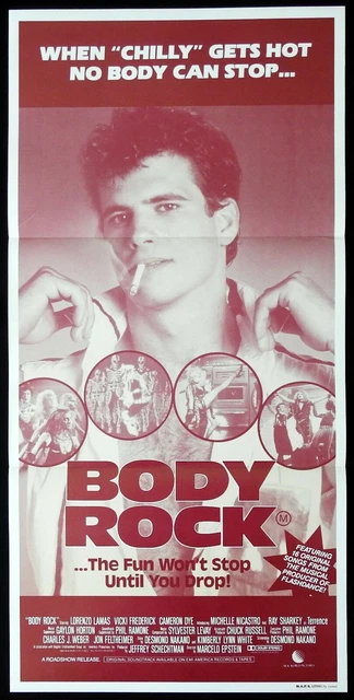 BODY ROCK ORIGINAL Daybill Movie poster Lorenzo Lamas Ray Sharkey Seth ...