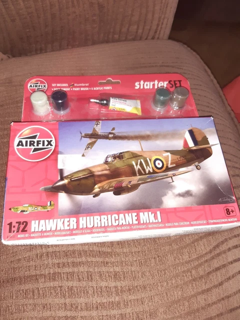 AIRFIX A55111 HAWKER Hurricane Mk.1 Starter Set Plastic Aircraft Model Kit 1:72 £9.99 - PicClick UK