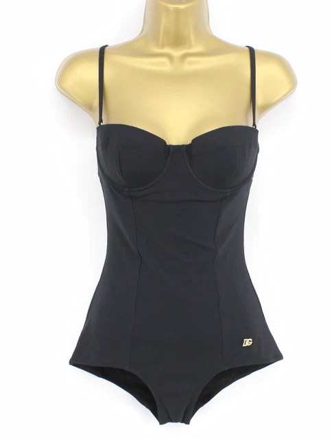 DOLCE & GABBANA Balconette Cut Out Underwired Swimsuit Womens S Black ...