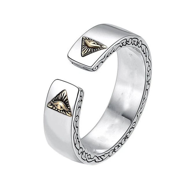 VINTAGE PUNK OPENING ring Creative dyed black Ring finger gift for men ...