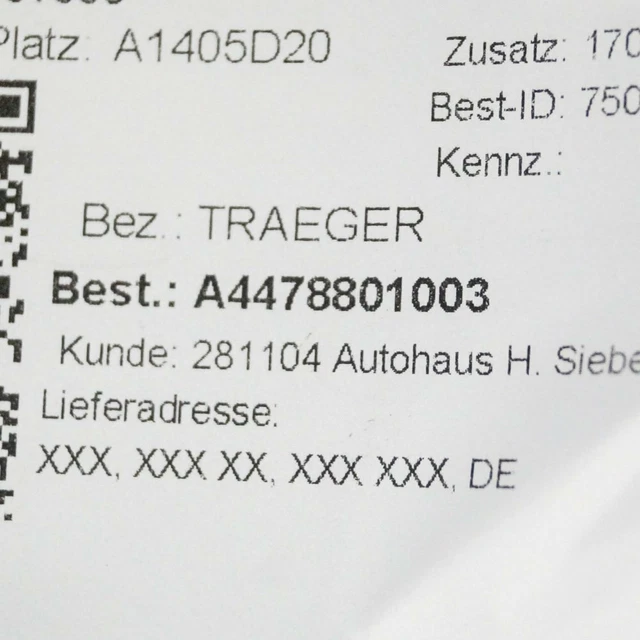 MERCEDES-BENZ VITO W447 New Genuine Center Support A4478801003 2016 EUR ...