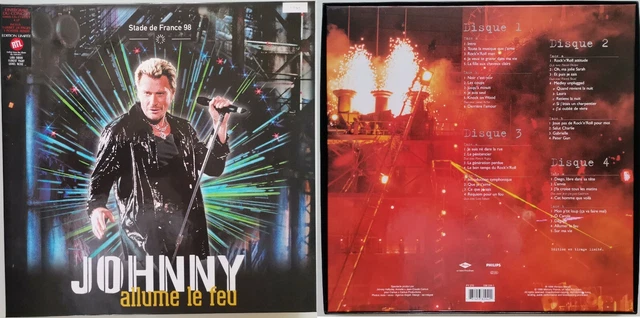 COFFRET COLLECTOR JOHNNY Hallyday Stade De France 98 Allume Le Feu 4 LP ...
