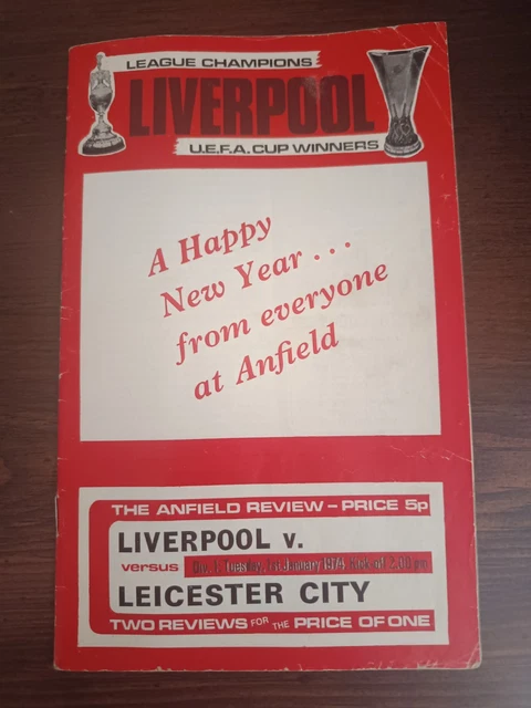 LIVERPOOL FC PROGRAMME 1974 1st January £4.36 - PicClick UK