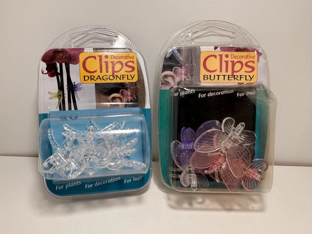 AUTHENTIC 90S Y2K Millennial Mini Claw Clips butterflies & dragonflies ...