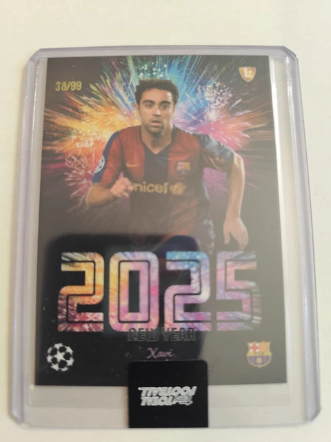TOPPS TOTAL FOOTBALL 24/25 Xavi New Year 2025 /99 FC Barcelona Legend ...