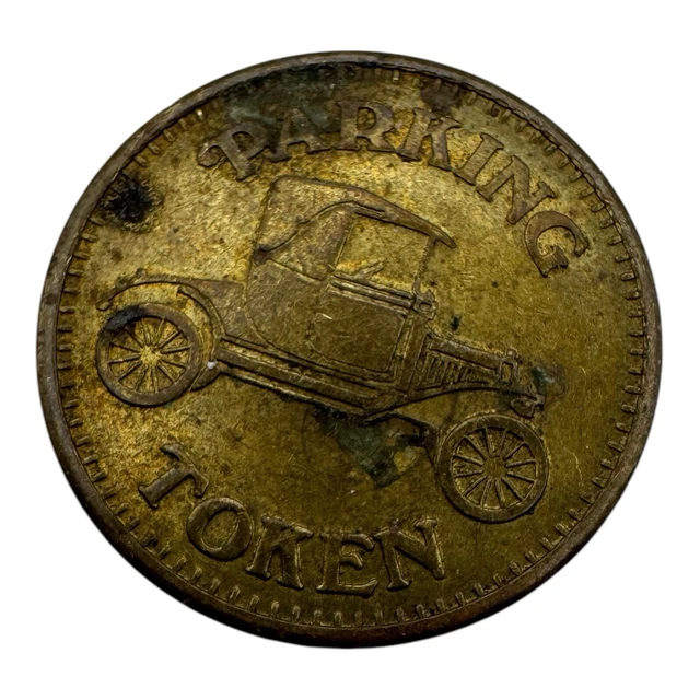 VINTAGE BRASS PARKING Token with Model T Car Design and Eagle Motif $10 ...
