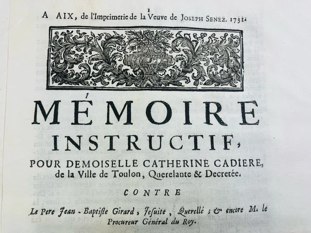 PROCÈS EN SORCELLERIE 1731 Démon Aix Ollioules Toulon Marseille Cadiere ...