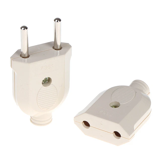 2 PIN EU Plug Male Female electronic Connector Socket Wiring Power ...