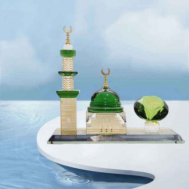 PREMIUM CRYSTAL MOSQUE Miniature Islamic Figurine Car Religious ...