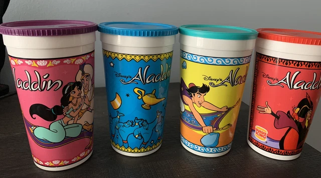 VINTAGE DISNEY'S ALADDIN Burger King Plastic Cups Lot Of 4 $45.00 ...