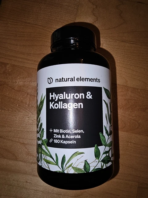 NATURAL ELEMENTS HYALURONSÄURE & Kollagen Komplex 180 Kapseln Biotin ...