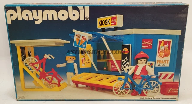 PLAYMOBIL KLICKY 3418 Kiosk And Bicyclists VINTAGE 1984 NEW IN BOX EUR ...