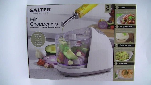 SALTER EK2182 MINI Food Chopper Processore Cucina Elettrico Controllo ...