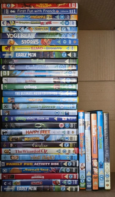 35 X DVDS Children Movies Bundle Joblot Family Comedy SpongeBob ...