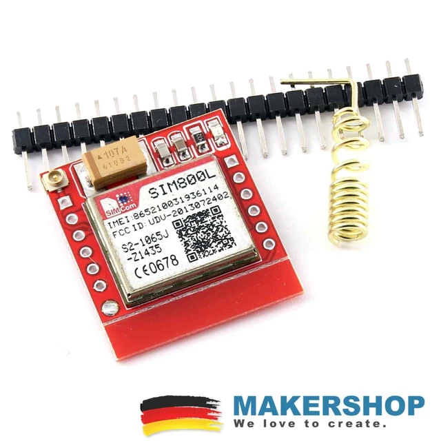MINI SIM800L GSM GPRS Modul mit Antenne Quad Band Arduino Raspberry Pi ...