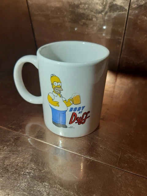 THE SIMPSONS 'BODY by Duff' Ceramic Mug Homer Simpson White 2014 Fox ...