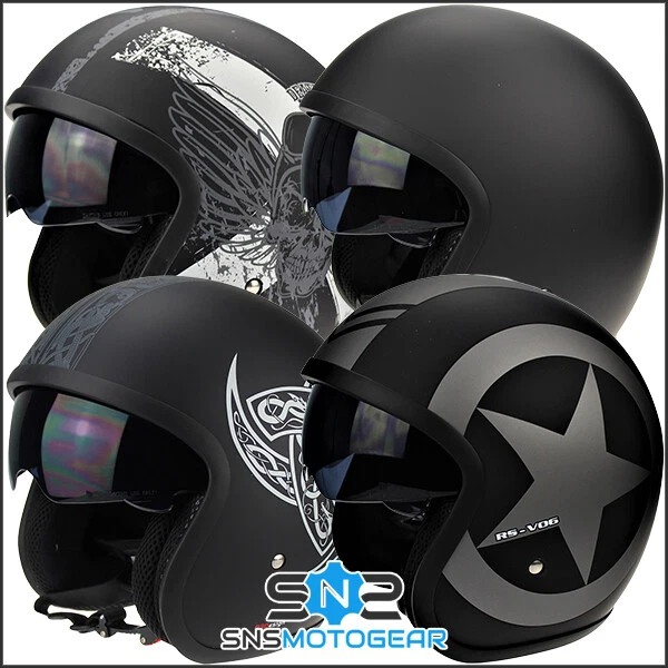 VIPER RS-V06 OPEN Face Jet Retro MOD Scooter Motorcycle Motorbike ...