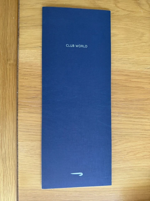 BRITISH AIRWAYS BA Club World Menu Washington - London 2025 £5.91 ...