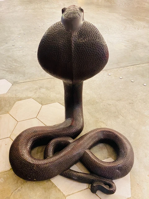 3 FEET SRI Lankan Wooden Snake Sculpture Handmade Handicraft Carving ...