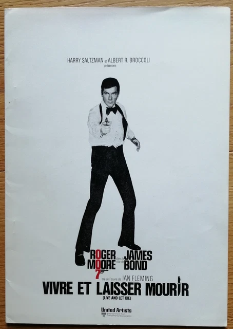 JAMES BOND 007 vivre et laisser mourir roger moore dossier presse originale '73 EUR 50,00 ...