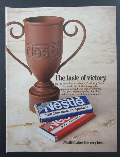 1983 NESTLE MILK Chocolate Candy Bars "The Taste Of Victory" Magazine ...