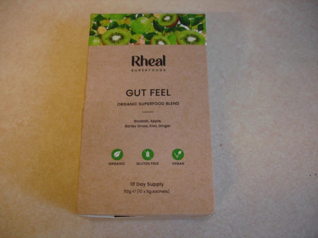RHEAL SUPERFOODS GUT Feel 10x5g individual sachets £14.99 - PicClick UK