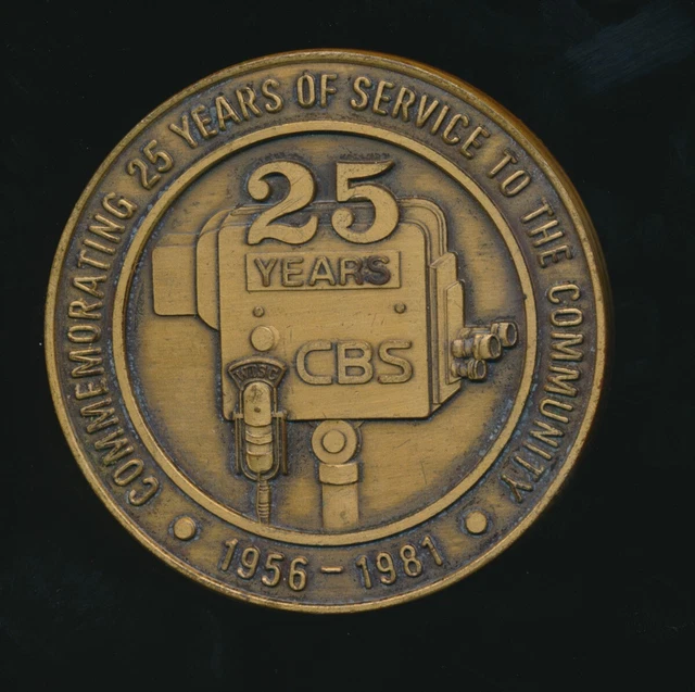 VINTAGE 1981 WISC-TV CBS 25 Years Service Medal Bronze Madison ...