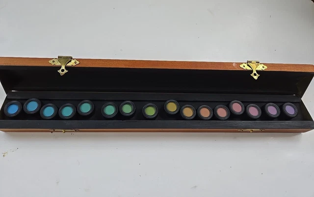 VINTAGE FARNSWORTH MUNSELL Color Vision Test Wood Box Ophthalmology Kit ...
