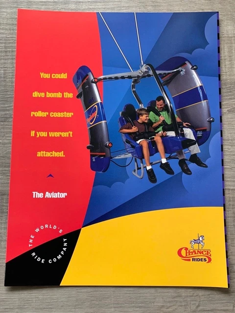 WERBEPROSPEKT KARUSSELL AVIATOR Chance Rides USA - Freizeitpark Kirmes ...