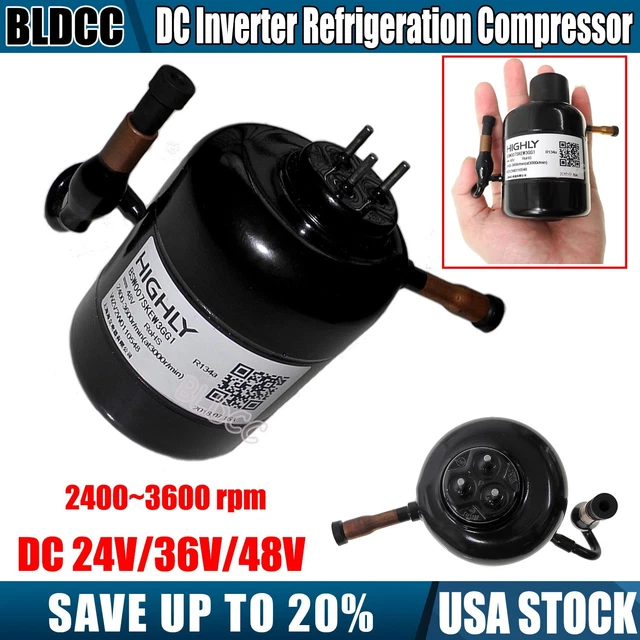 DC24V/36V/48V ULTRA-QUITE MICRO DC Inverter Refrigeration Compressor ...