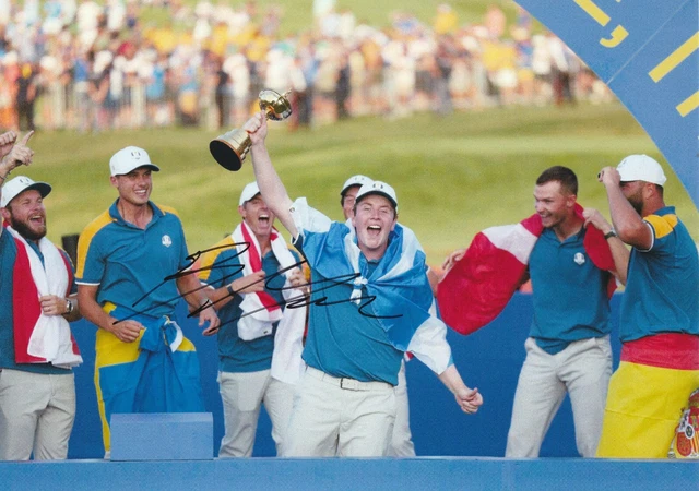 SIGNED ROBERT MACINTYRE Ryder Cup 2023 12"x8" photo PROOF/COA Team ...