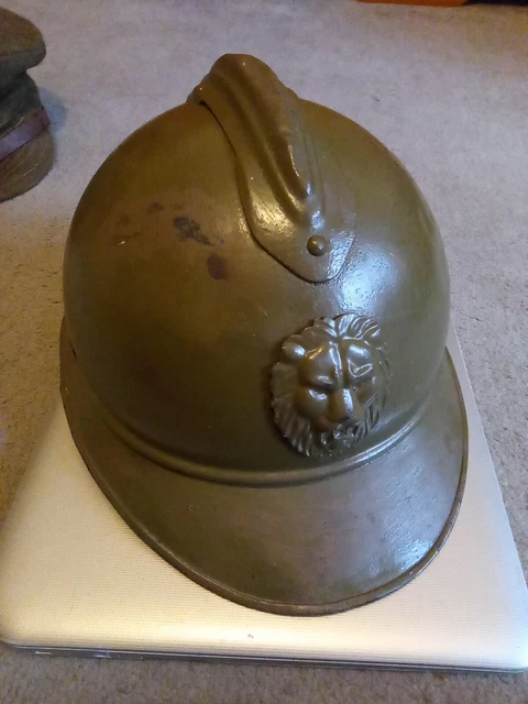 VINTAGE BELGIAN ADRIENNE STEEL WW1 HELMET WITH LINER SCARCE SURVIVOR £ ...