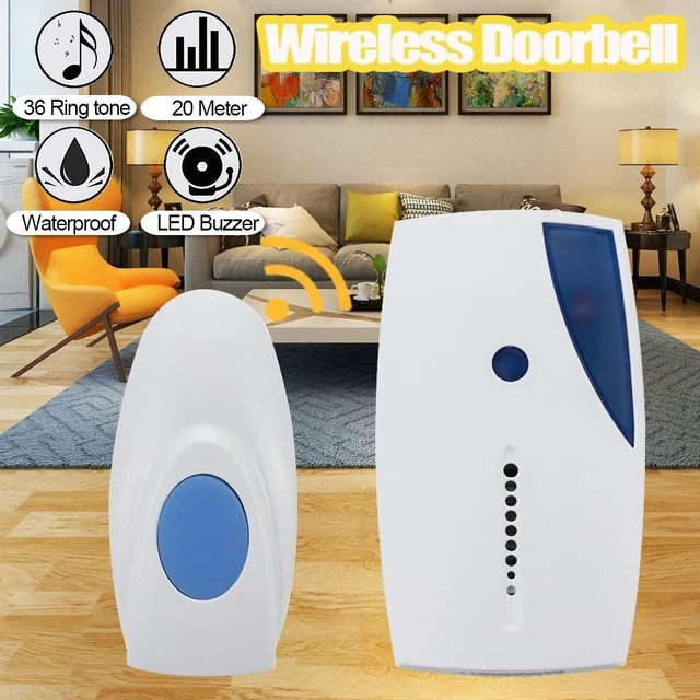 LED 32 CHIME Musical Doorbell Wireless Door Bell 100m Range Digital ...