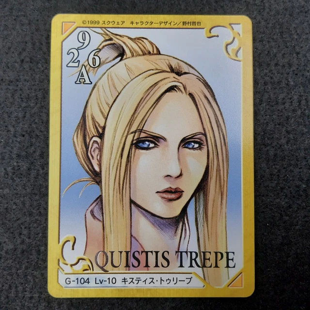 FINAL FANTASY VIII Triple Triad Card G-104 Quistis Trepe FF 8 Bandai Carte EUR 112,99 - PicClick FR