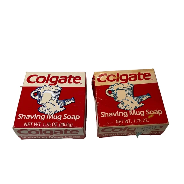 VINTAGE - COLGATE Shaving Mug Soap Two Different Boxes one new one ...