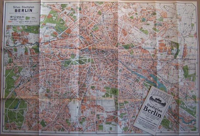 SILVA STADTPLAN BERLIN 1936 Britz Johannisthal Karlshorst Tempelhof ...