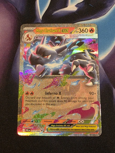 MEGA CHARIZARD X ex 013/094 Me02: Phantasmal Flames Holo £4.95 ...
