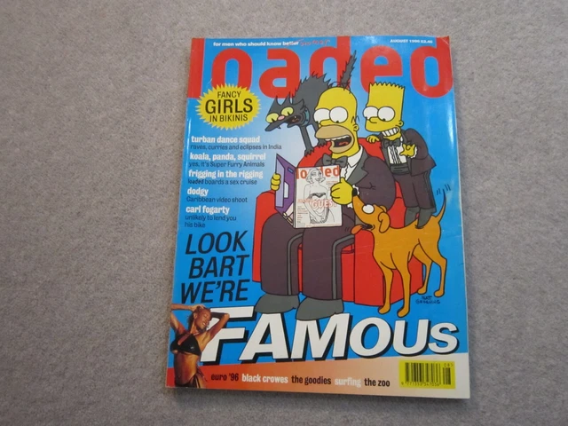 VINTAGE LOADED MAGAZINE Simpsons cover ,Aug. 1996, issue 28 - Homer ...