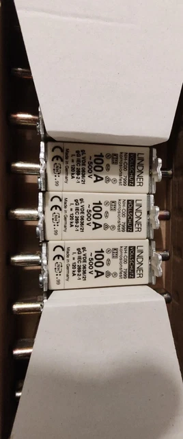 NH SICHERUNGSEINSATZ GR. C00 100A ~500V gl-gG EUR 50,00 - PicClick DE