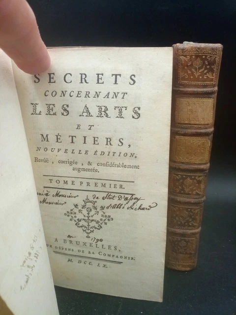 SECRETS CONCERNANT, LES Arts et Métiers 1760 EUR 160,00 - PicClick FR