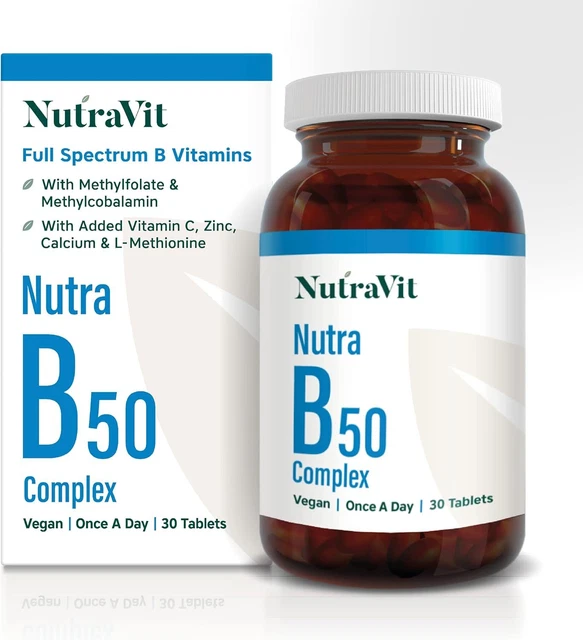 NUTRA B50 COMPLEX High Strength | Vegan 30 Tablets| Multivitamin ...