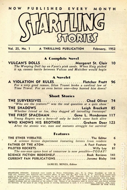 PULPE STARTLING STORIES février 1952 Vol. 25 #1 GD EUR 15,09 - PicClick FR