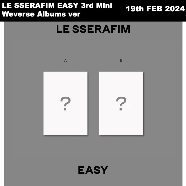 LE SSERAFIM EASY 3rd Mini Album Weverse Albums ver 2SET QRCard ...
