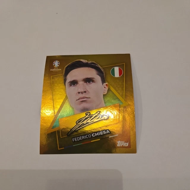 TOPPS UEFA EURO FUßBALL EM 2024 - Sticker ITA SP FEDERICO CHIESA gold ...