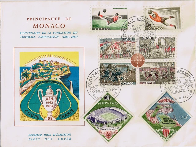 MOANCO ENVELOPPE 1ER jour 1963 centenaire du football EUR 15,00 ...