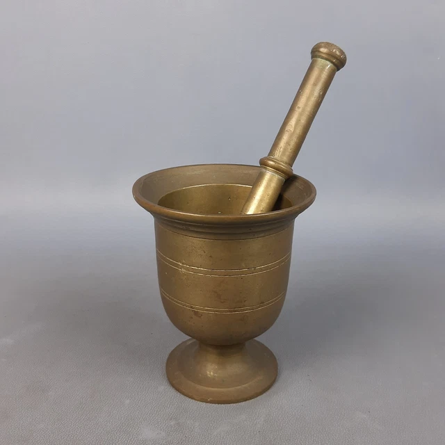 ANTIQUE MORTIER BRONZE Avec Pilon Artisanat Italien Collection ...