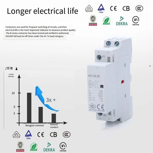 PETIT DISJONCTEUR COMBINÉ contact domestique AC230V 2P 25A 2NO EUR 15,52 - PicClick FR